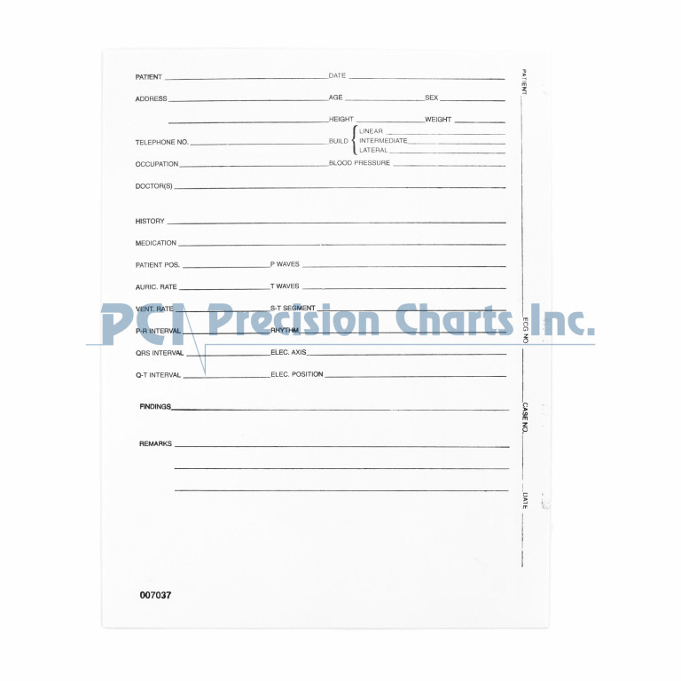 007037 ECG EKG Mounting Forms | PCI Charts